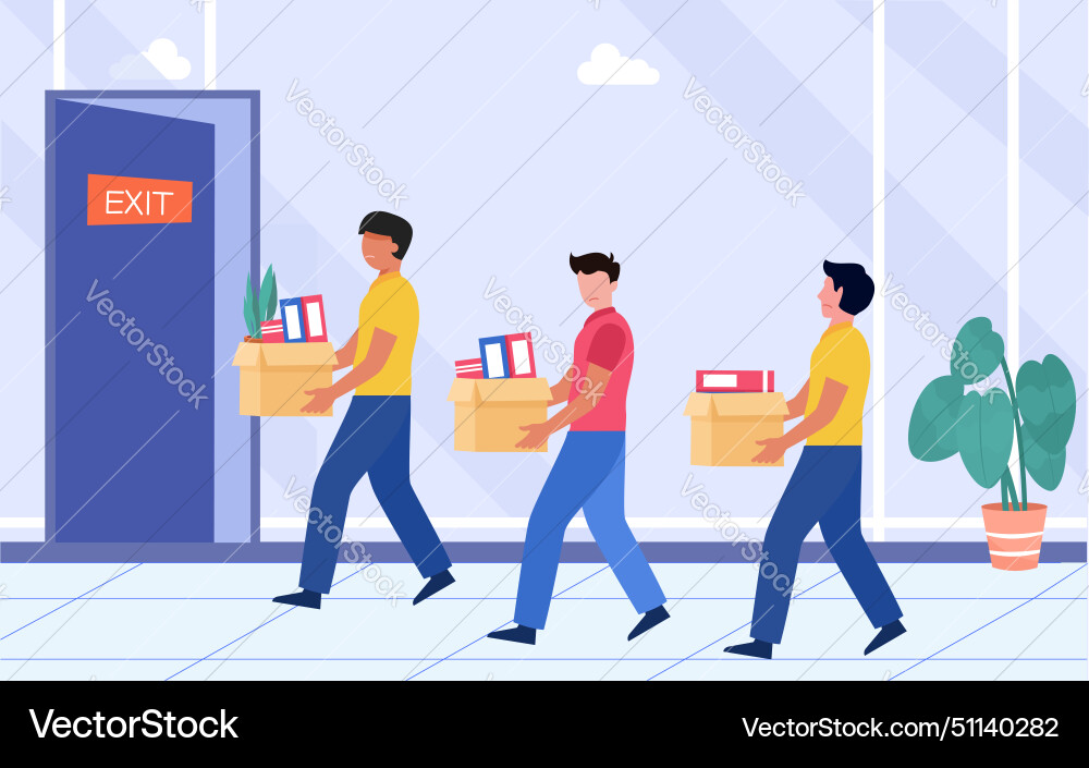 Job reduction due to economic crisis Royalty Free Vector