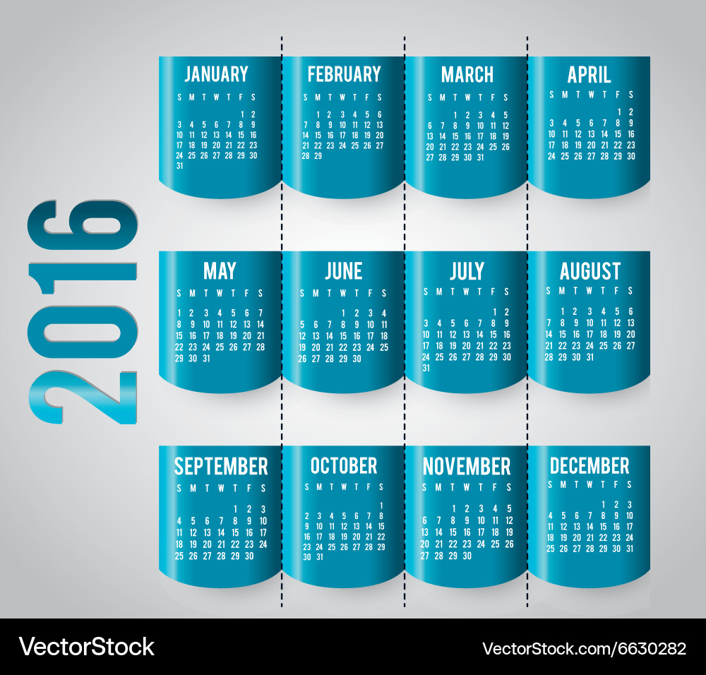 Kalenderplan des neuen Jahres Lizenzfreies Vektorbild