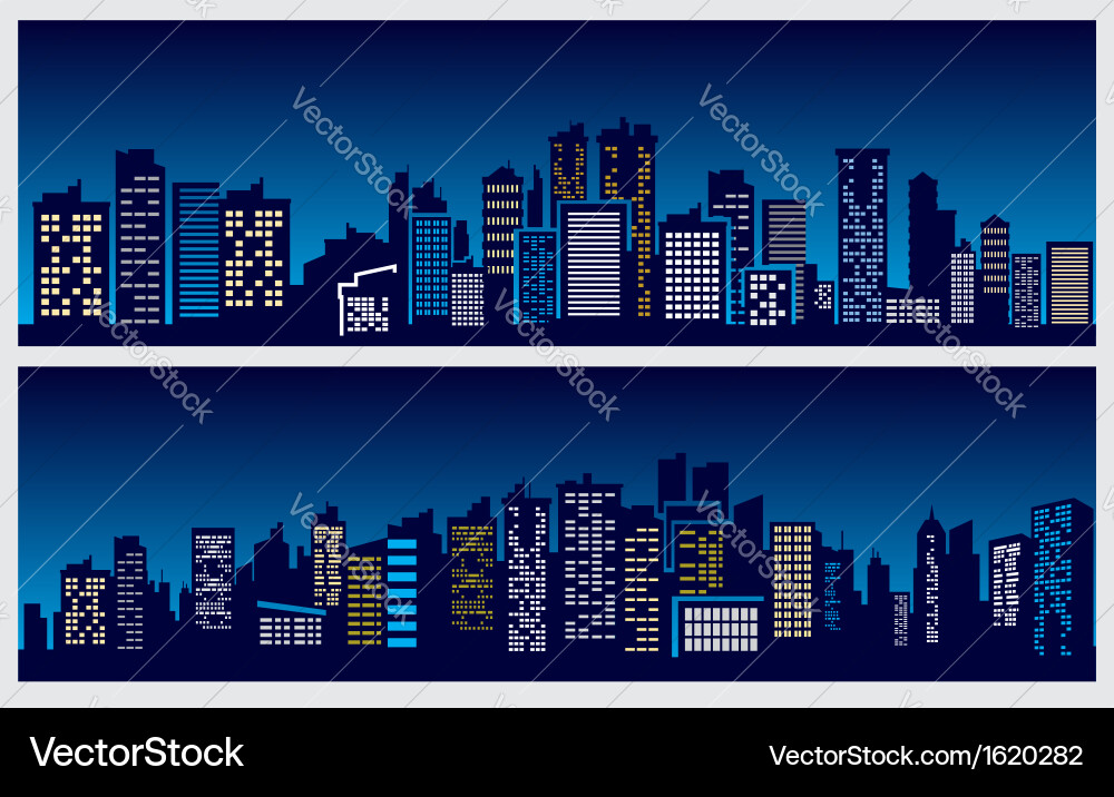Night city Royalty Free Vector Image - VectorStock