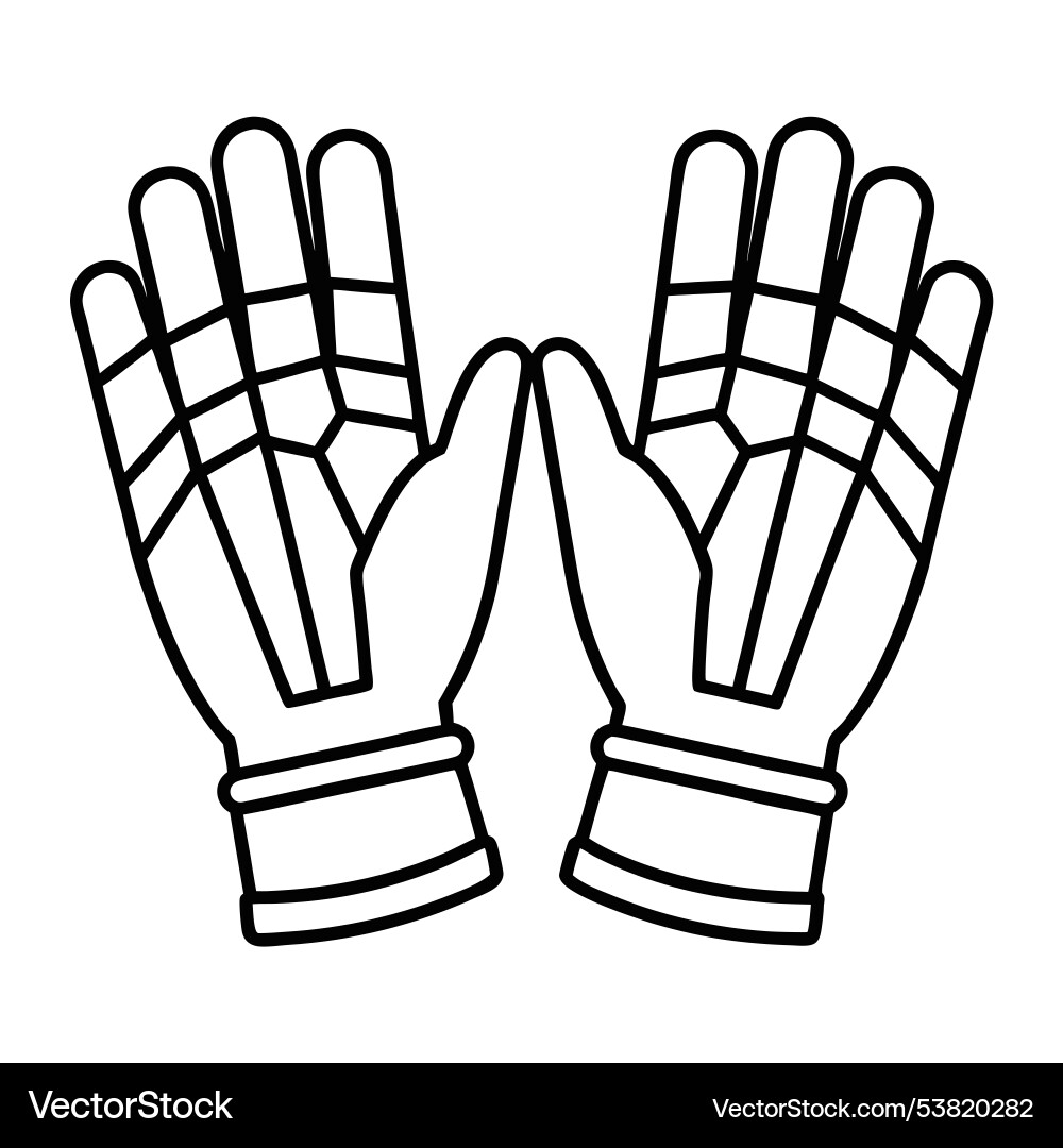 Outline of goalkeeper gloves Royalty Free Vector Image