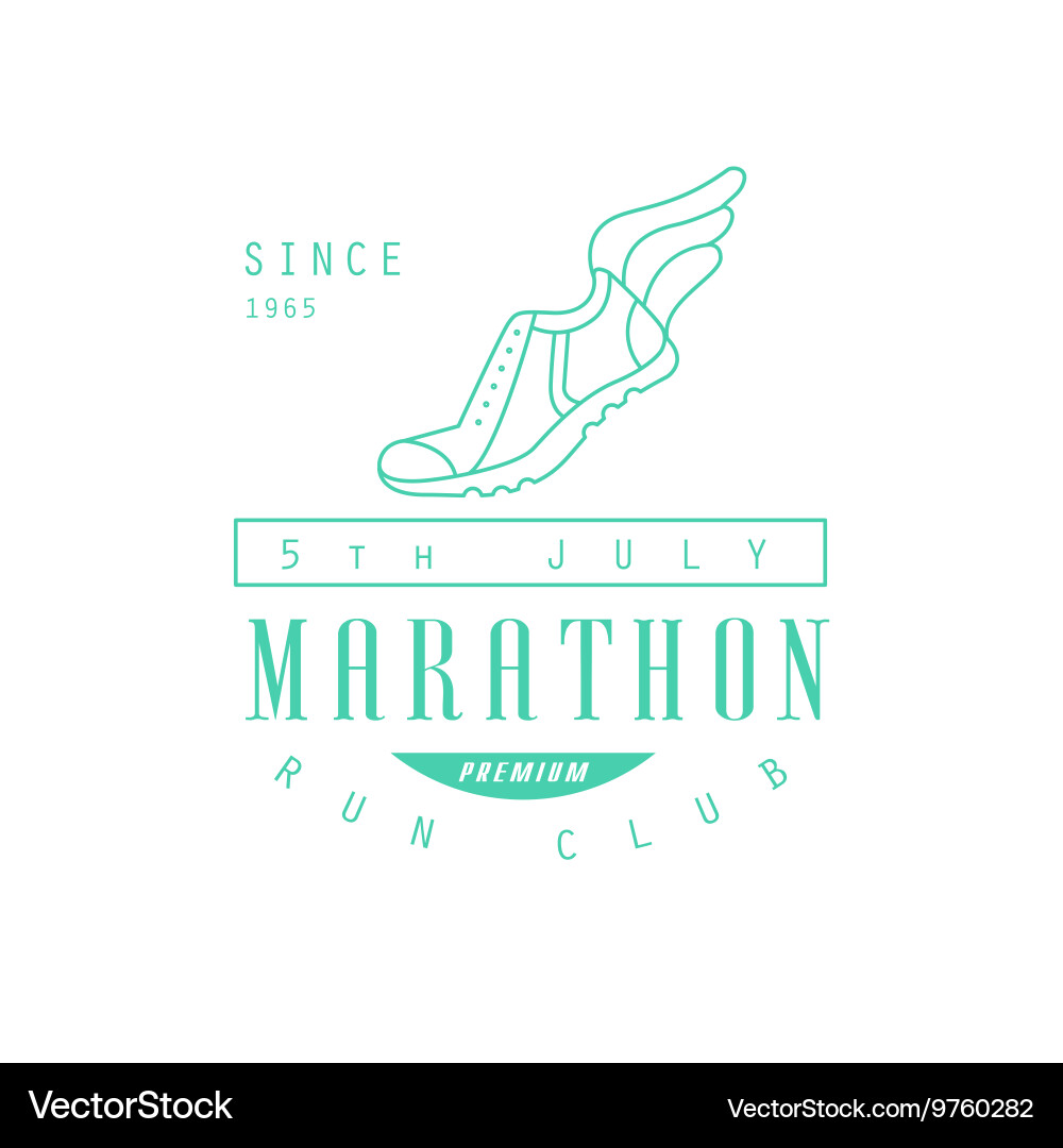 Run club green label design Royalty Free Vector Image