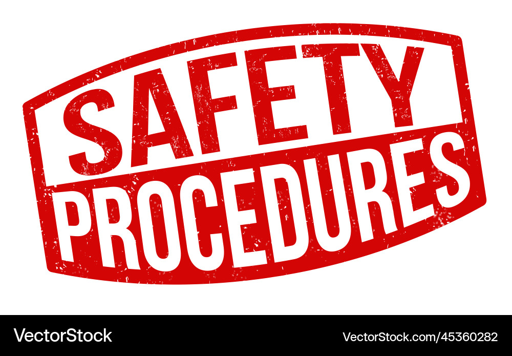 Safety procedures grunge rubber stamp Royalty Free Vector