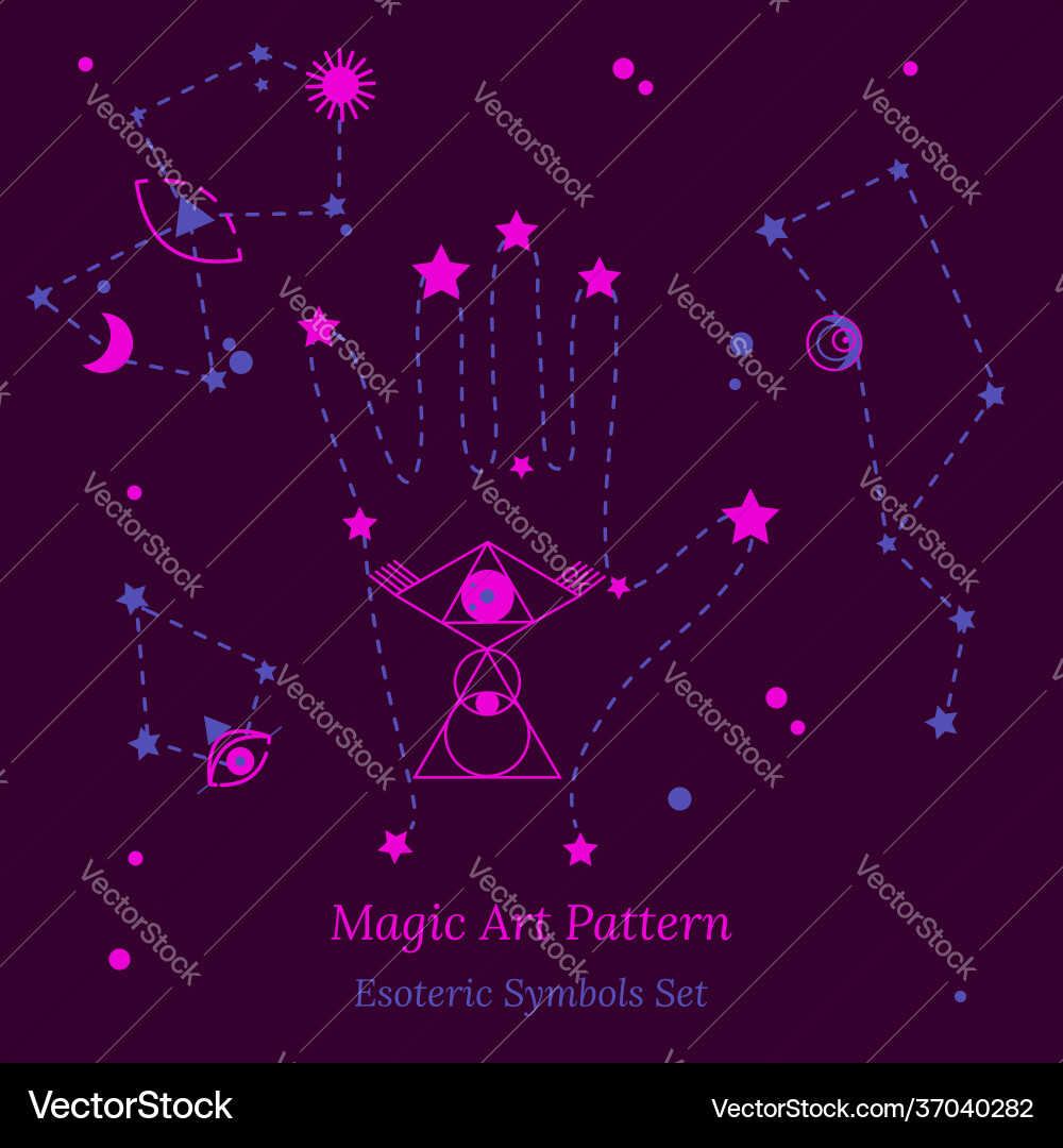 Setzen Sie esoterische Symbole für das Glück sagen