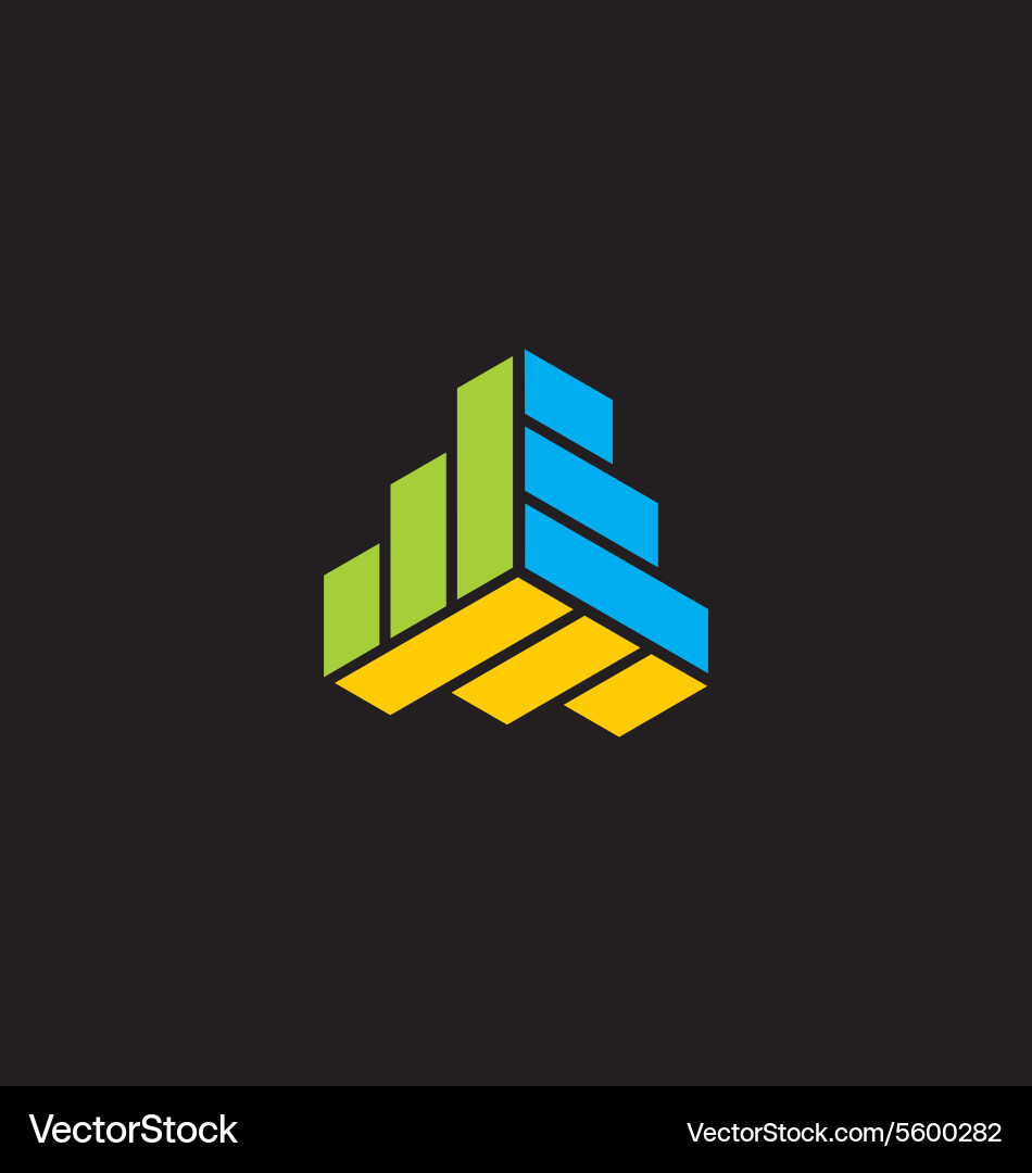 Shape geometry technology logo Royalty Free Vector Image