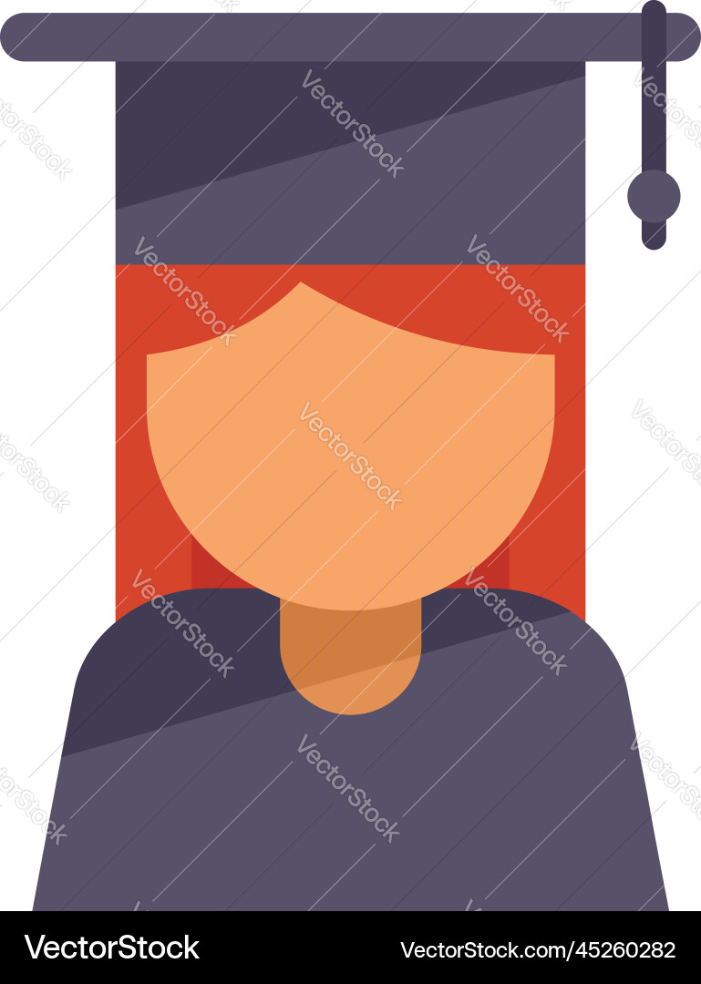 Student graduation icon flat study final Vector Image