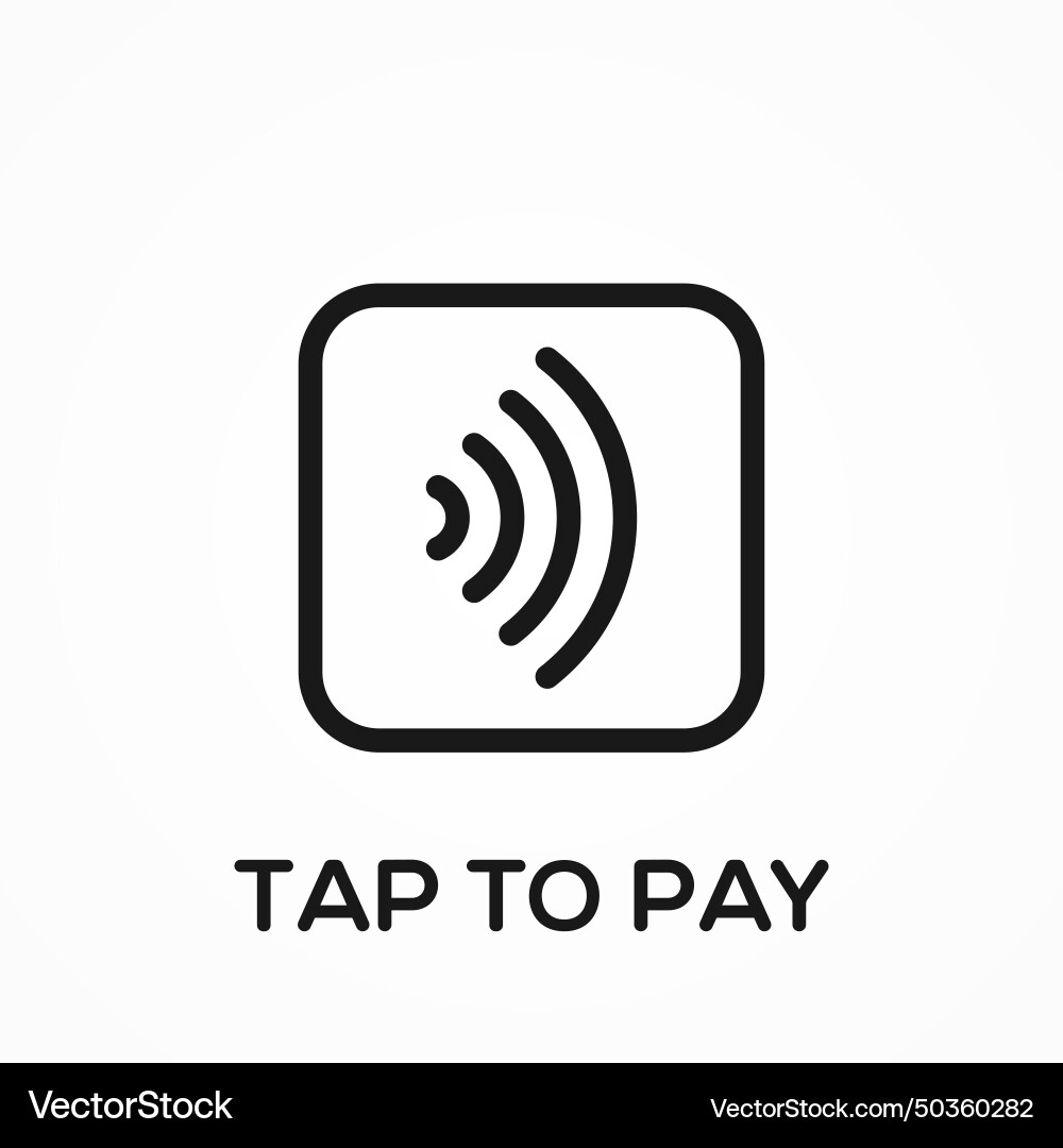 Tap to pay icon or wireless sign Royalty Free Vector Image