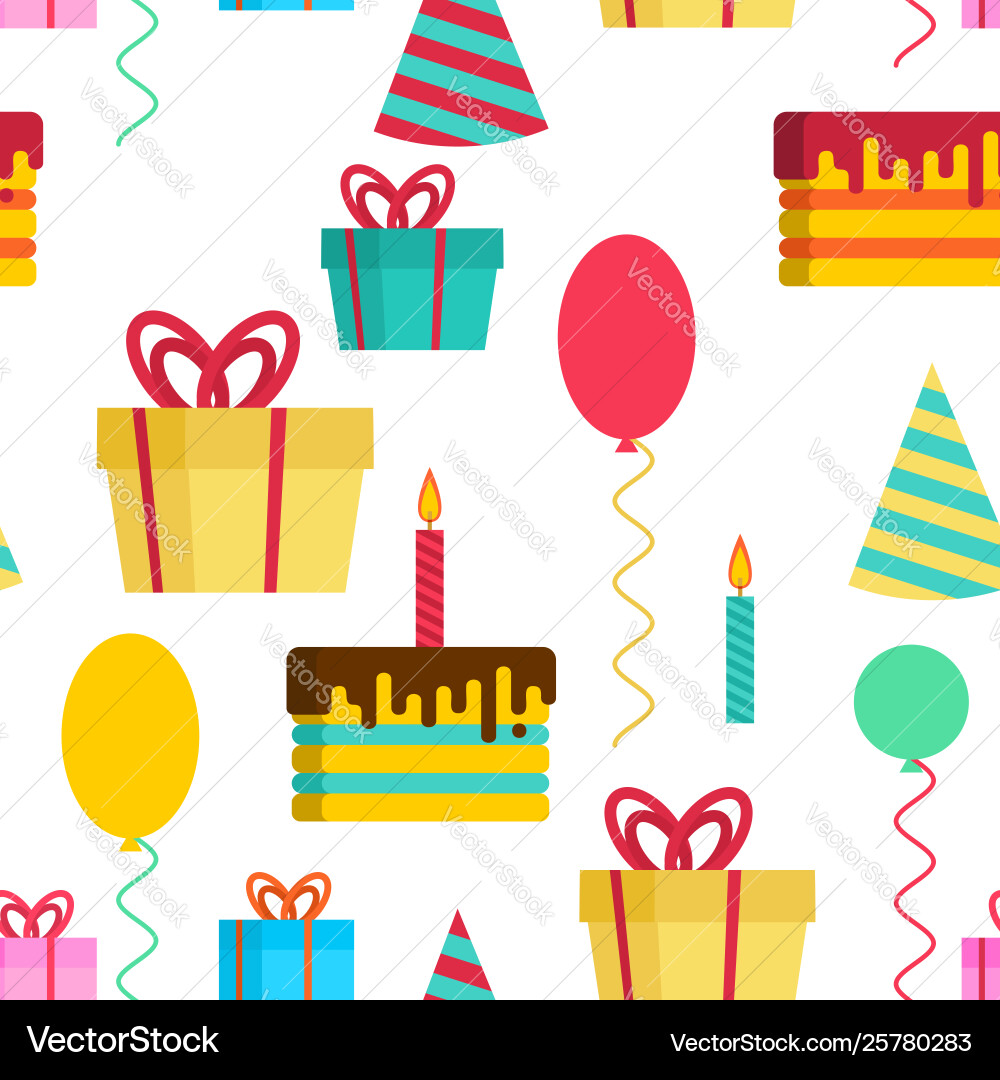 Birthday pattern template anniversary Royalty Free Vector