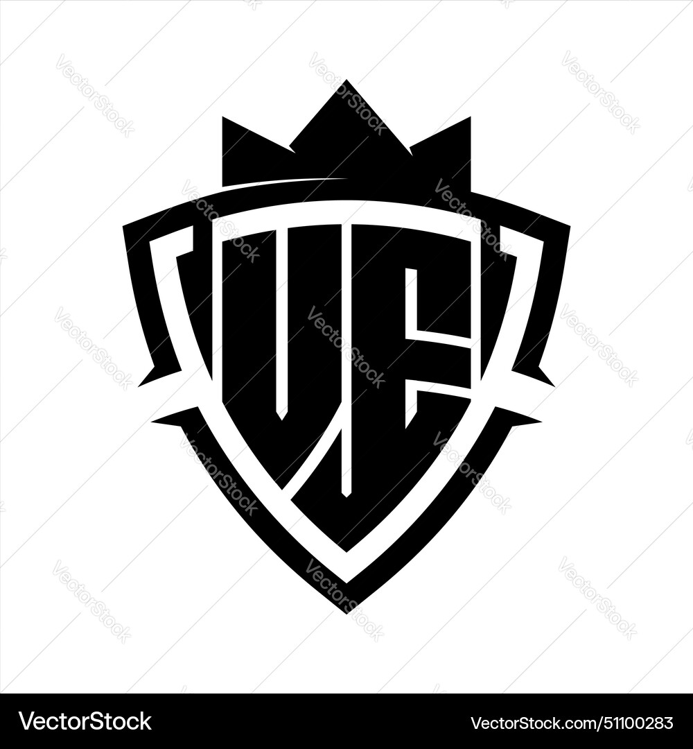 Bold monogram triangle curve shield Royalty Free Vector