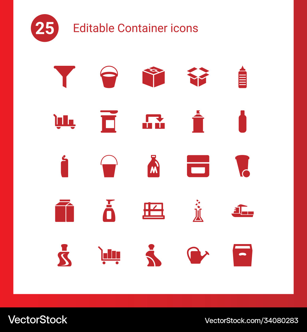 Container icons Royalty Free Vector Image - VectorStock