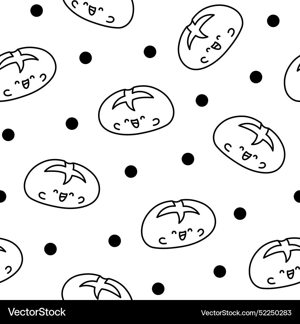 Cute kawaii bread with smiley face coloring page Vector Image
