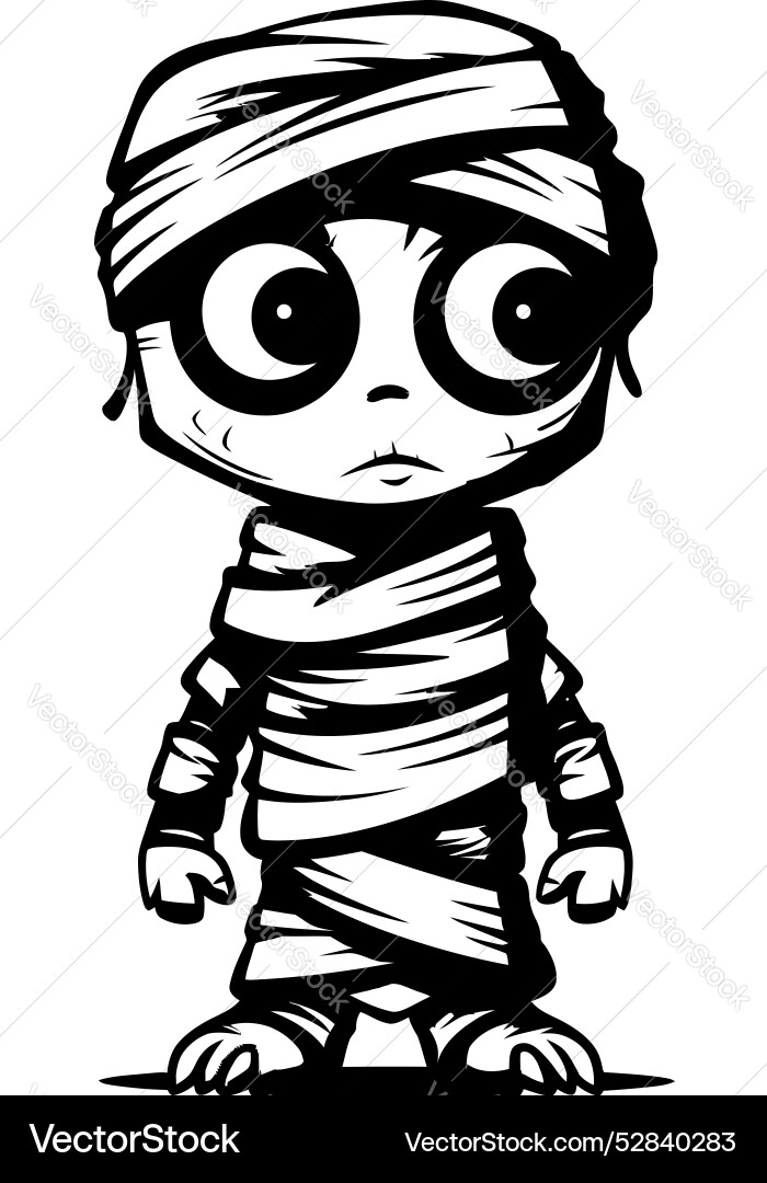 Darling dust cute creepy mummy emblem Royalty Free Vector
