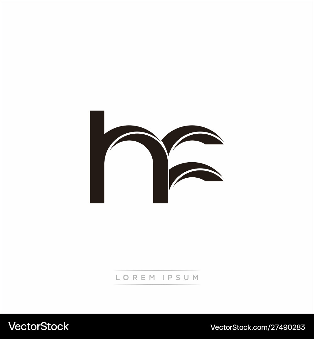 Hf initial letter split lowercase modern monogram Vector Image