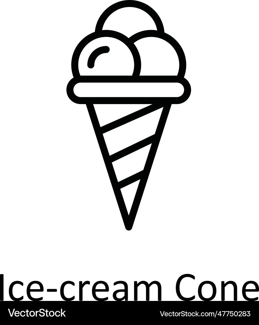 Ice Cream Cone Vector Outline