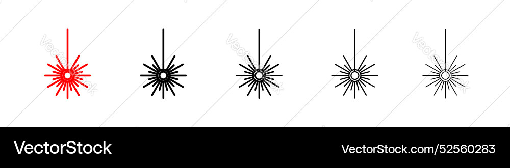 Laser beam icon set on white background Royalty Free Vector
