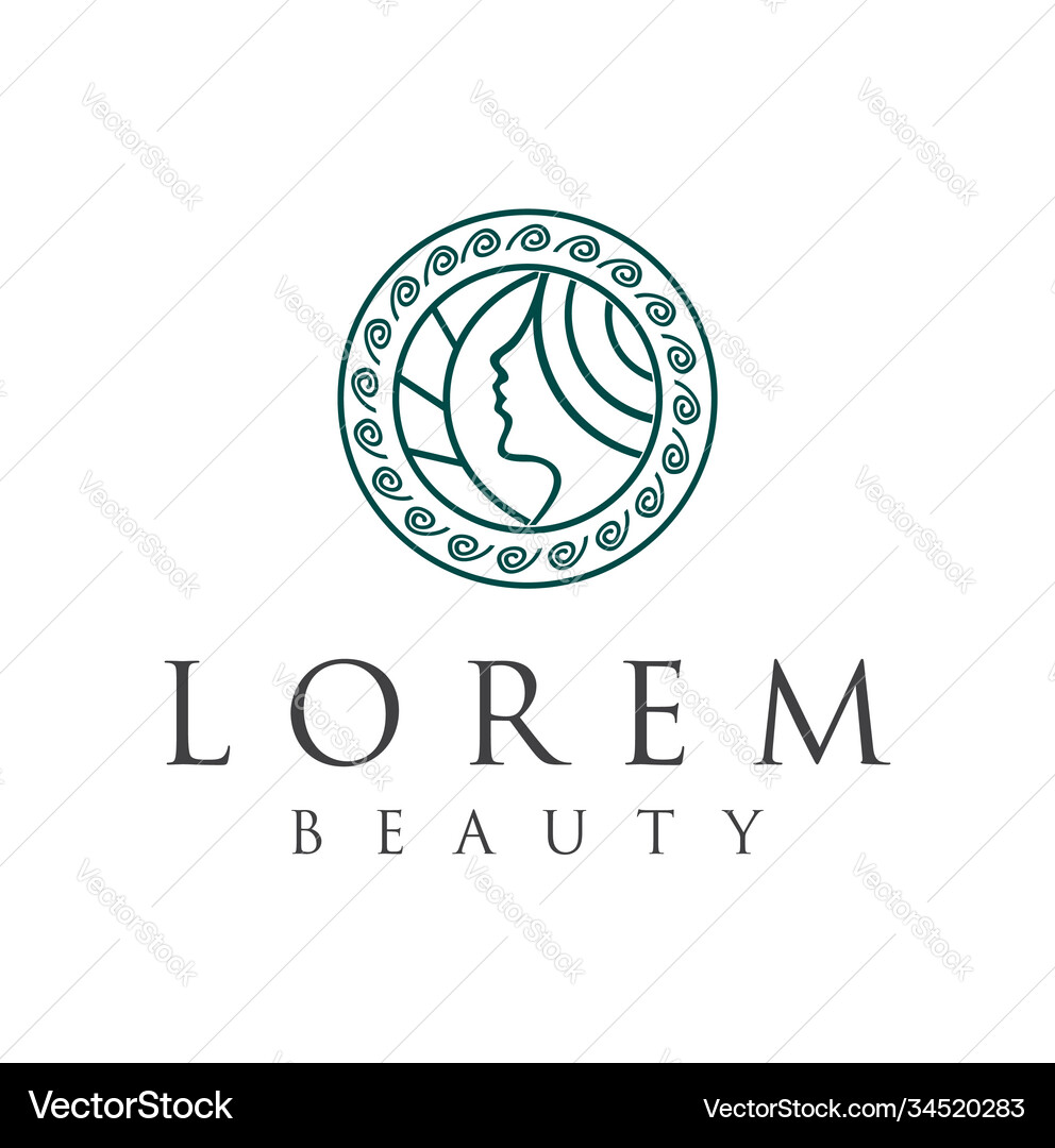 Line art face logo simple beauty cosmetic Vector Image