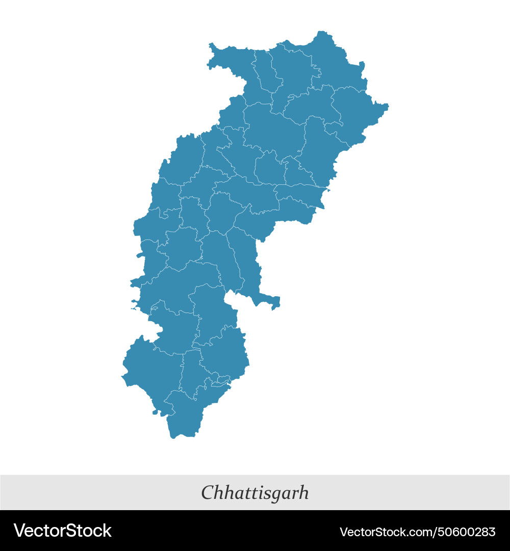 Map of chhattisgarh is a state india Royalty Free Vector