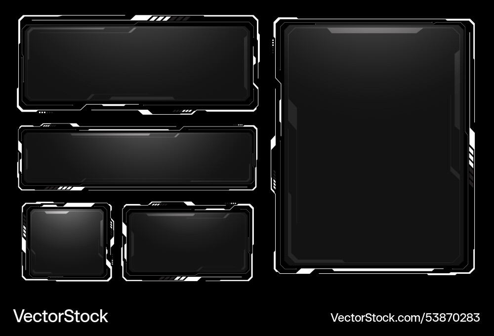 Modern White & Grey UI Frames Royalty Free Vector Image