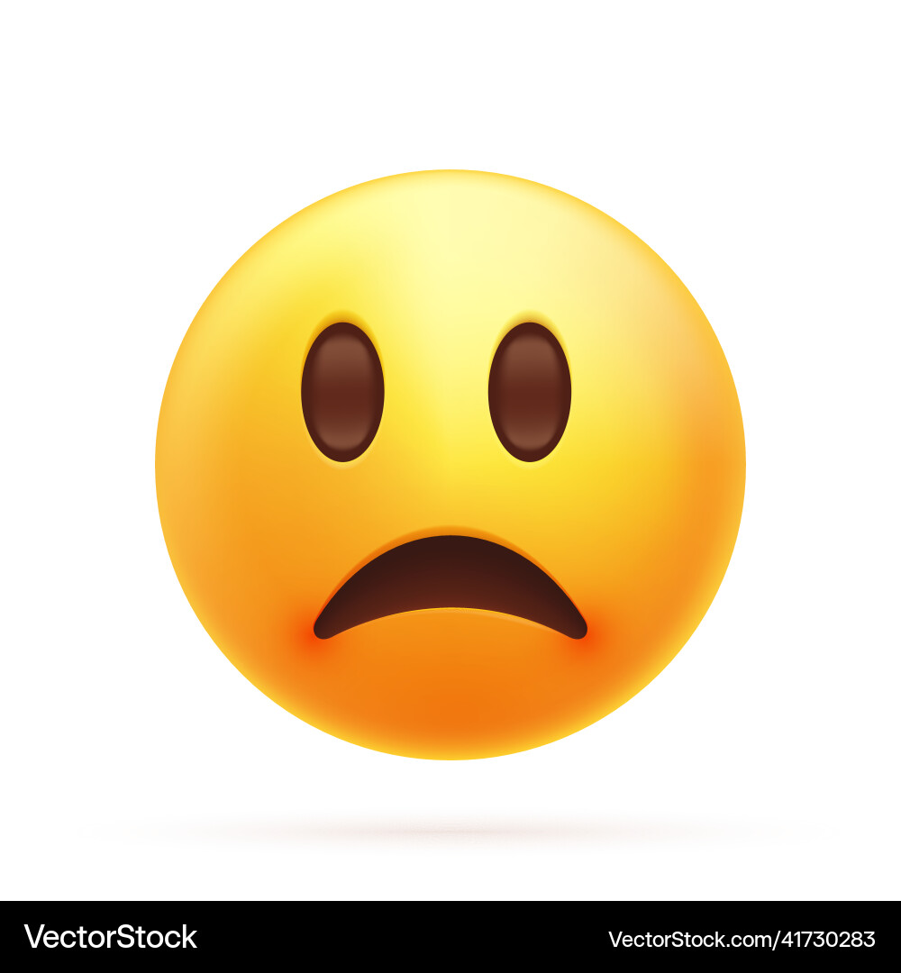 Sad Yellow Emoji Face Royalty Free Vector Image