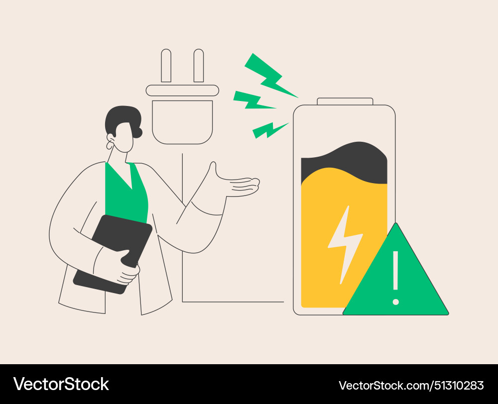 Safety battery abstract concept Royalty Free Vector Image
