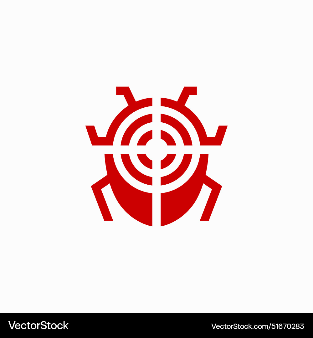 Target bug logo icon Royalty Free Vector Image