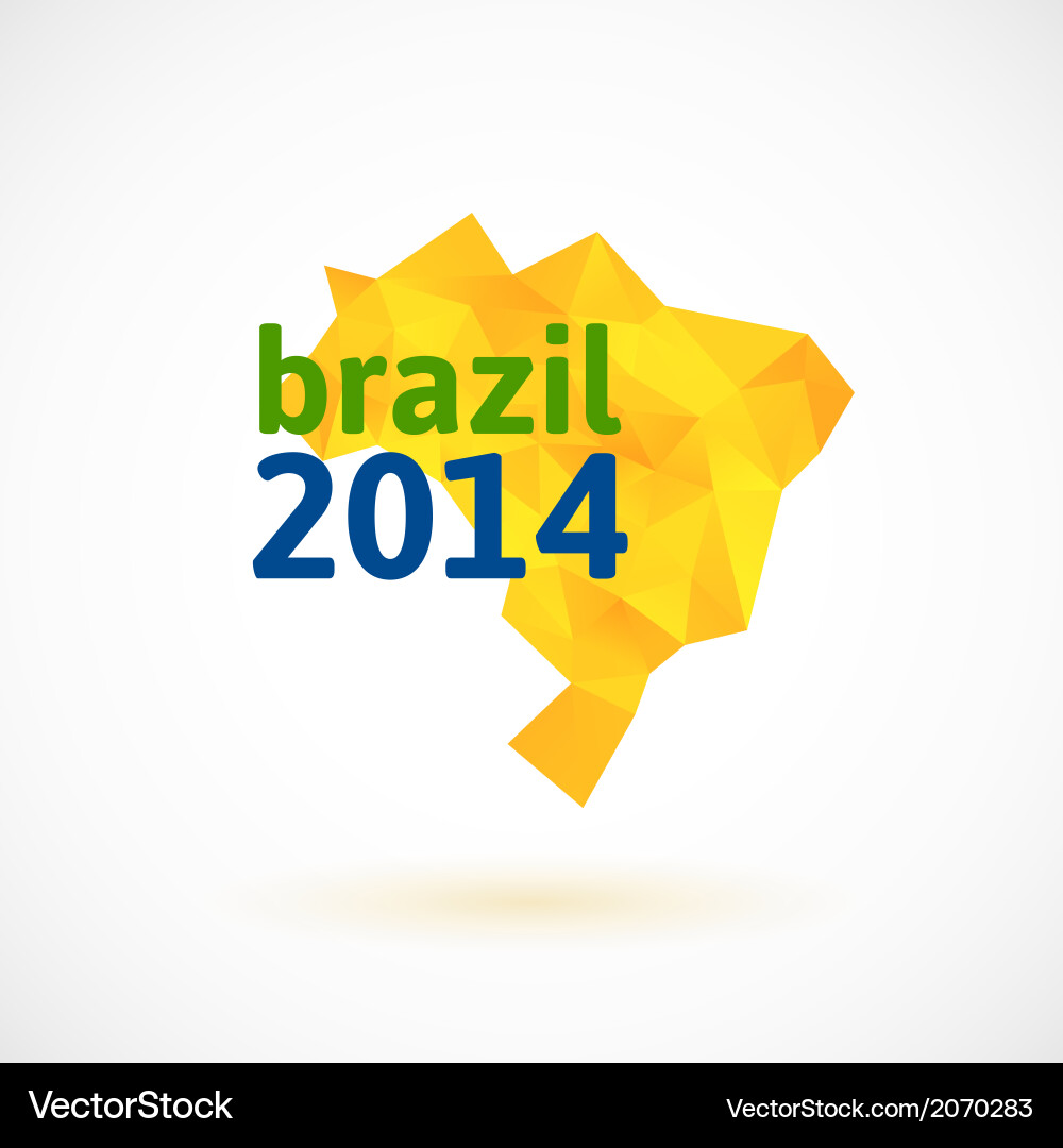 Triangle texture brazil map Royalty Free Vector Image