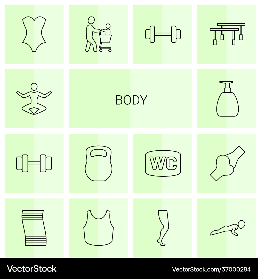 14 body icons Royalty Free Vector Image - VectorStock