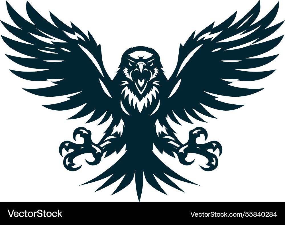 Angry bird falcon silhouette Royalty Free Vector Image