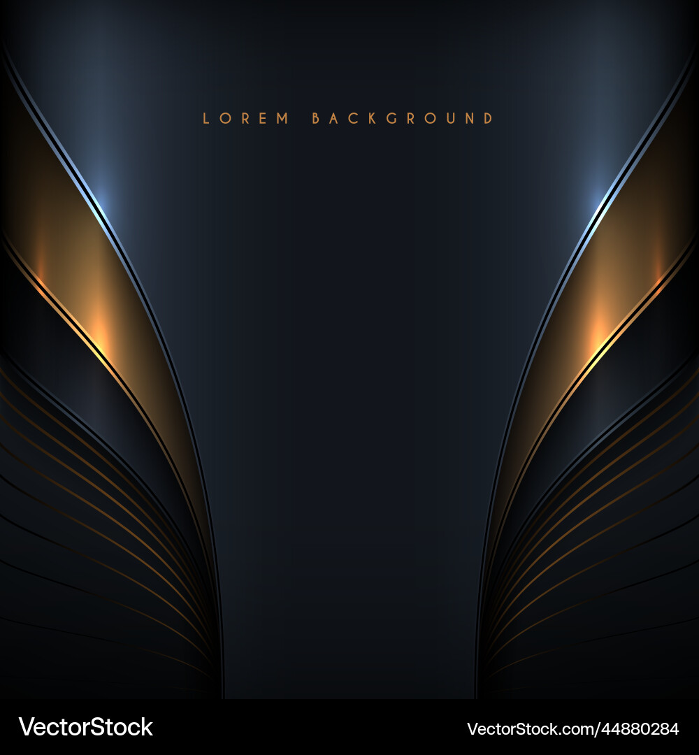 Black and Gold Swirl Background Royalty Free Vector Image