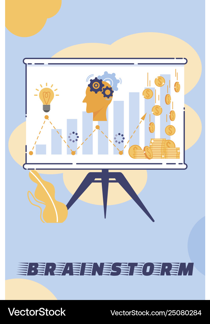 Brainstorm lettering cartoon Royalty Free Vector Image