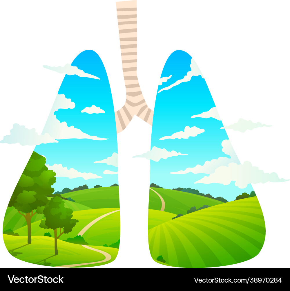 Breathe fresh air forest is lungs Royalty Free Vector Image