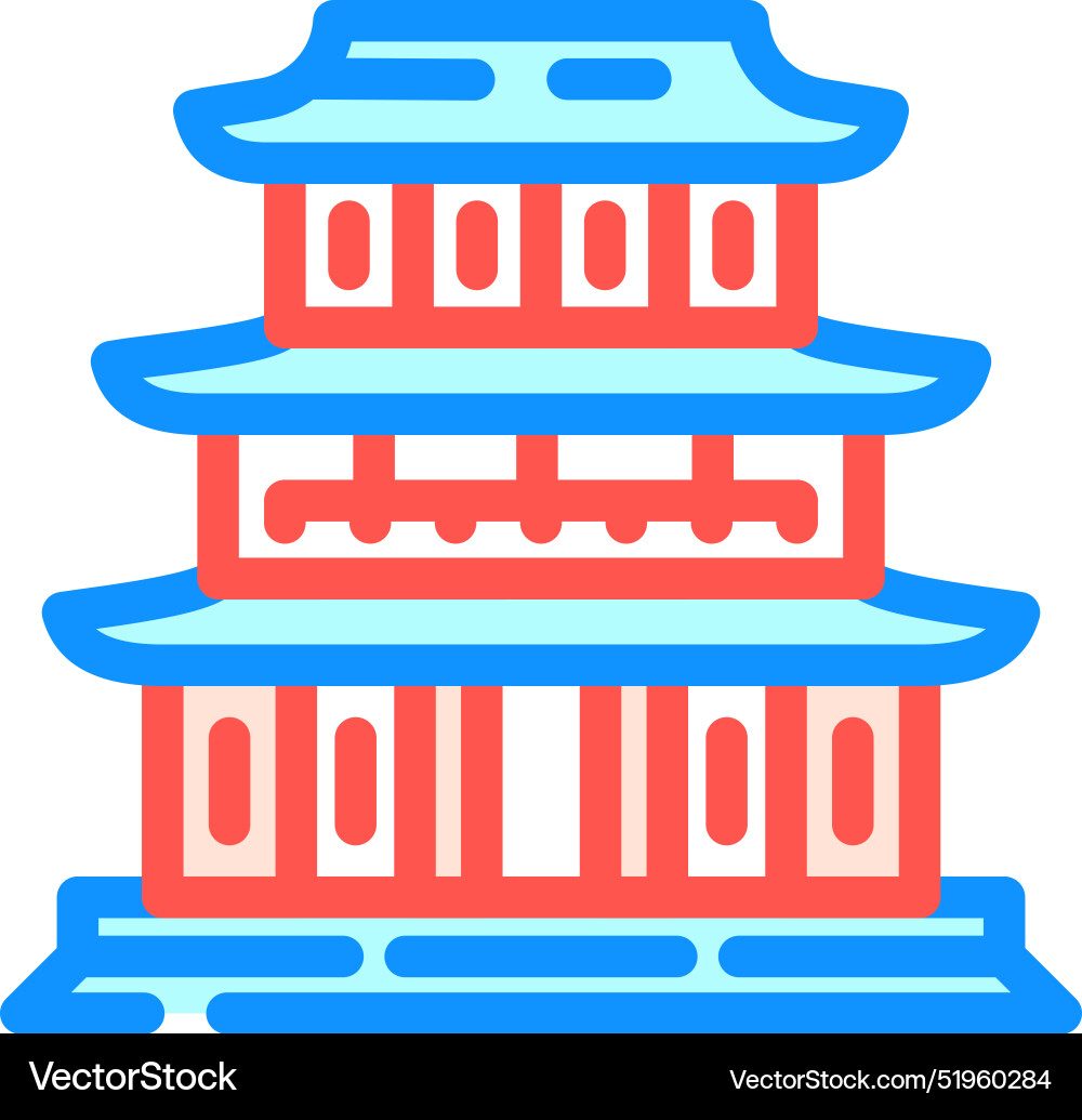 Buddhist temple buddhism color icon Royalty Free Vector