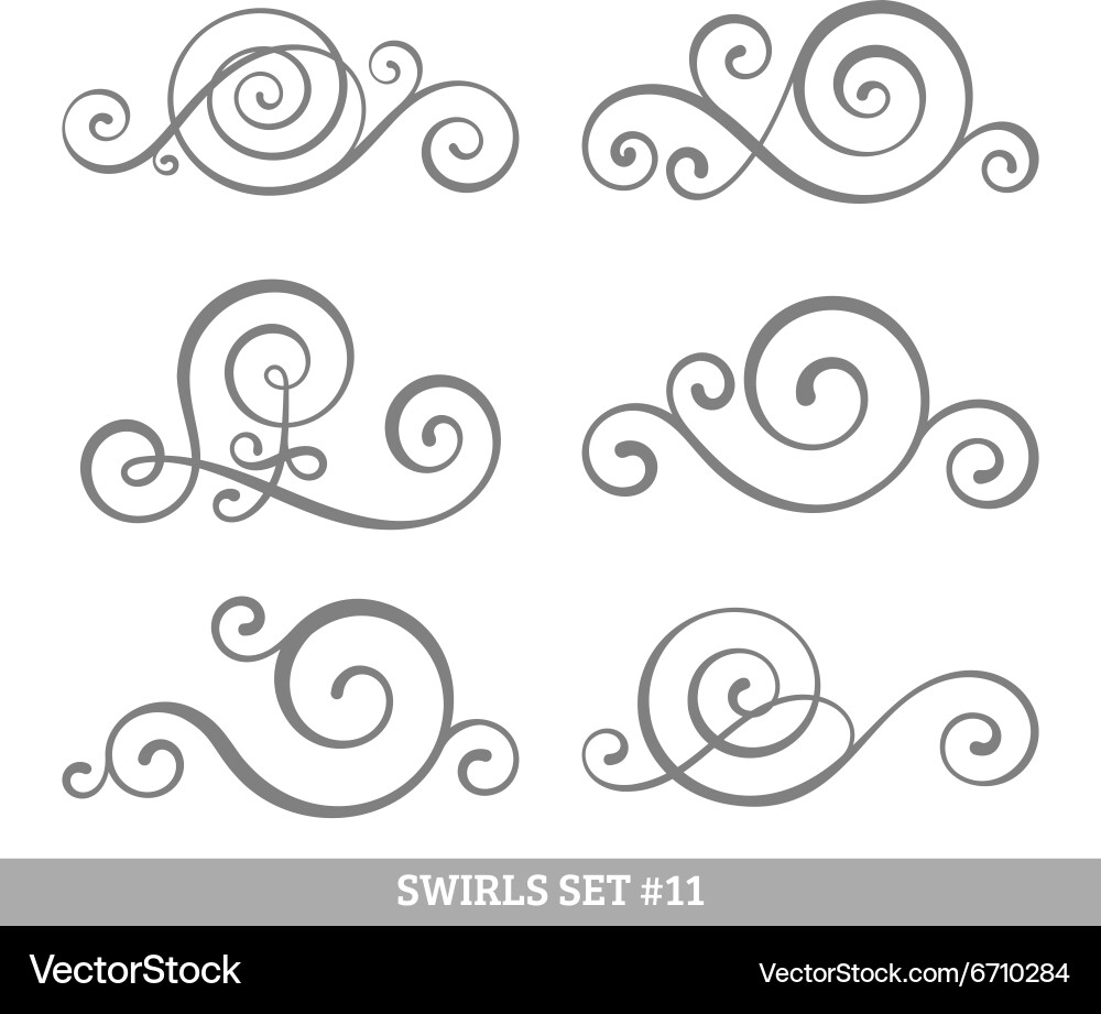 Calligraphic swirls collection Royalty Free Vector Image