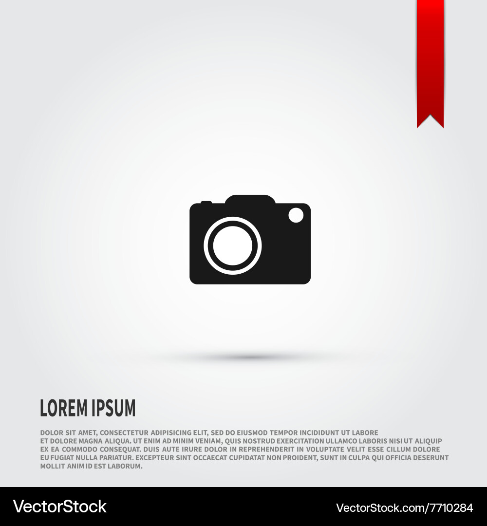 Camera icon flat design style template Royalty Free Vector