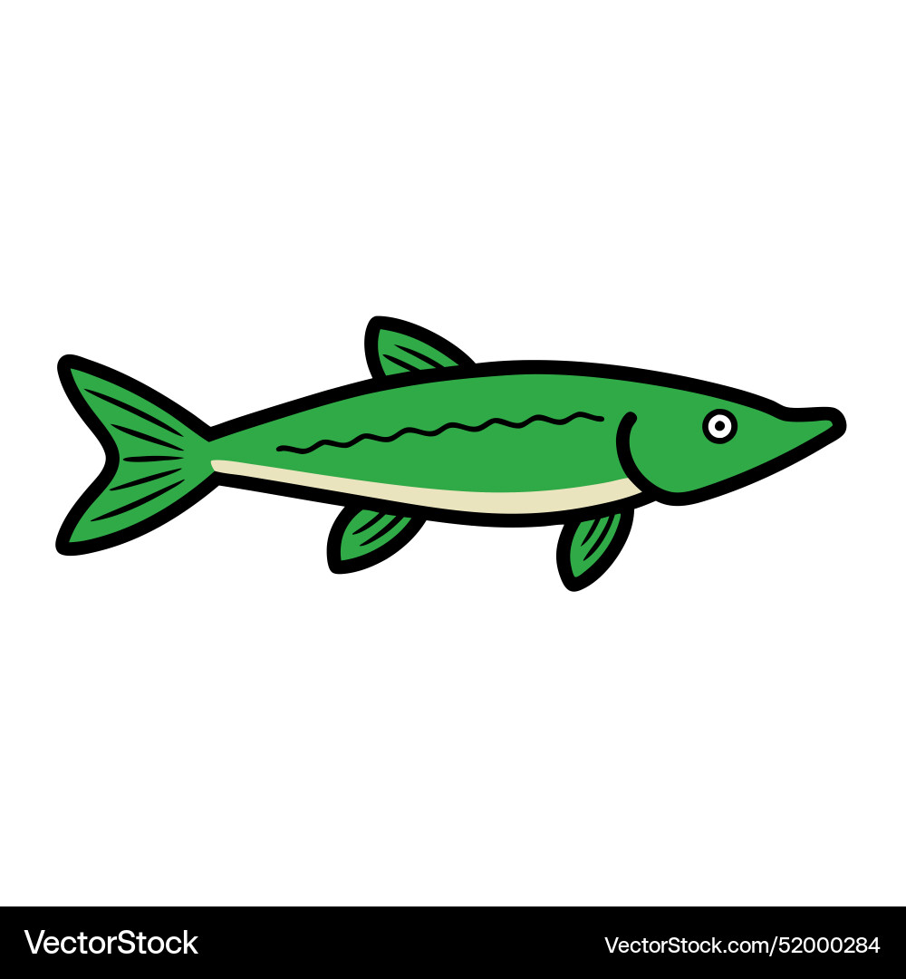 Chain pickerel fish looks icon Royalty Free Vector Image