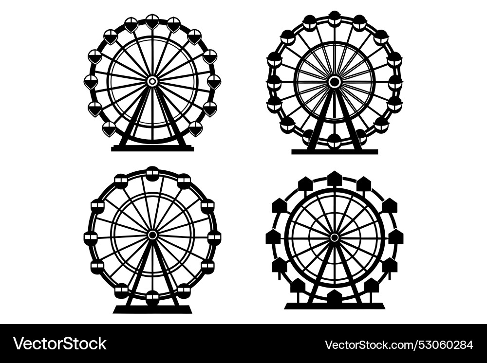 Ferris wheel silhouette Royalty Free Vector Image