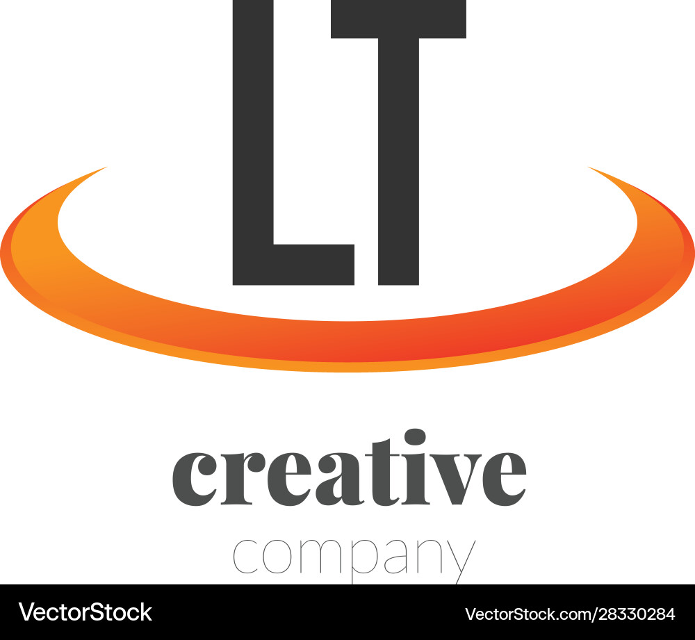Initial letter lt creative swoosh design logo Vector Image