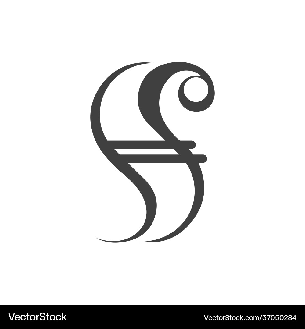 Initial letter sf logo or fs design Royalty Free Vector