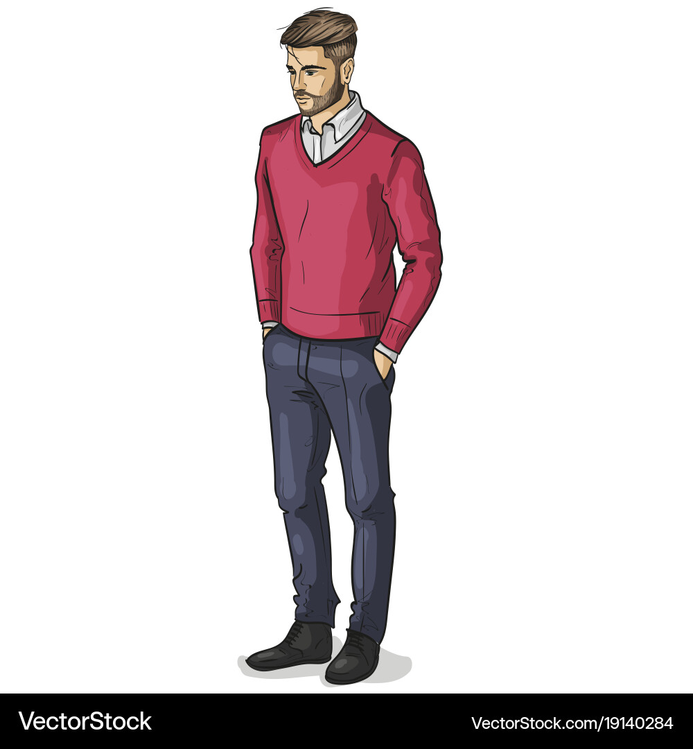 Man model Royalty Free Vector Image - VectorStock