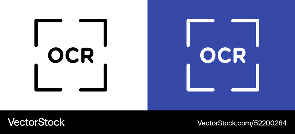 Ocr icon logo sign set outline Royalty Free Vector Image