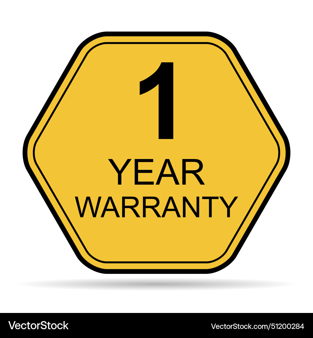 One year warranty shadow icon badge seal Vector Image