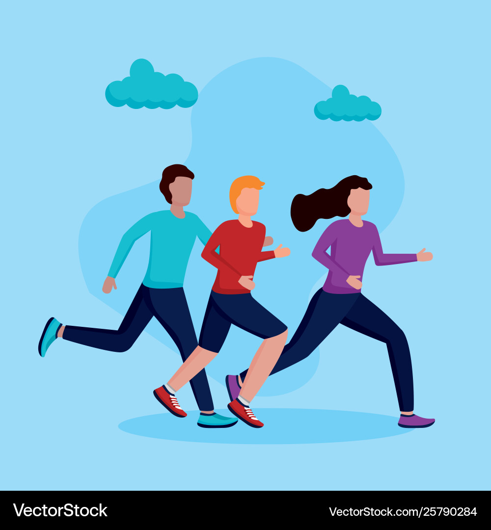 People running activity Royalty Free Vector Image