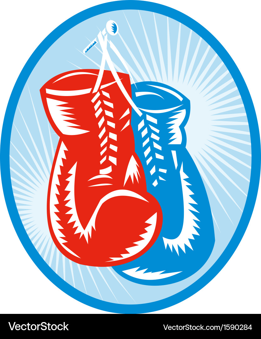 Red and blue boxing gloves Royalty Free Vector Image