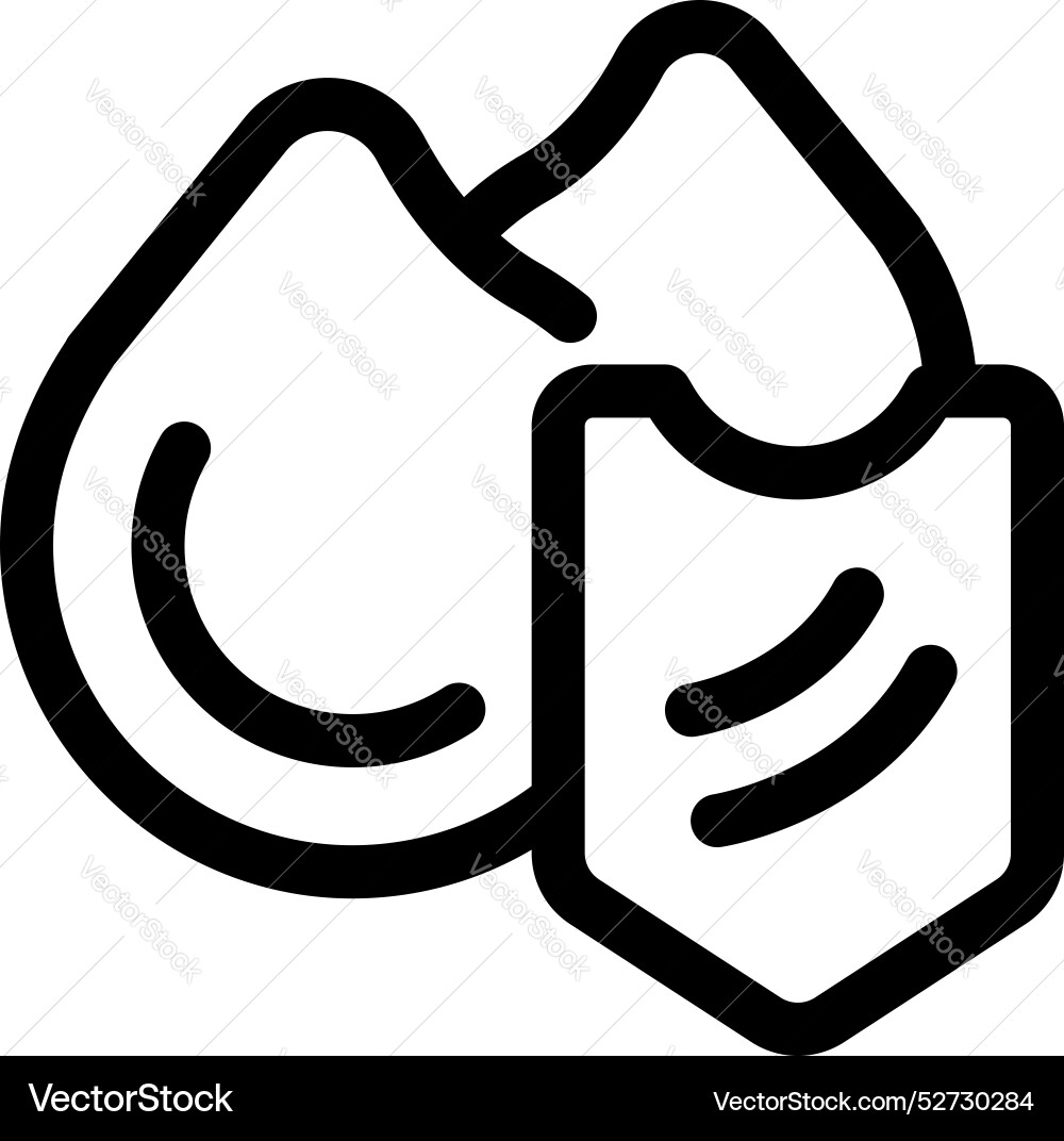 Shield protecting water drop logo representing Vector Image