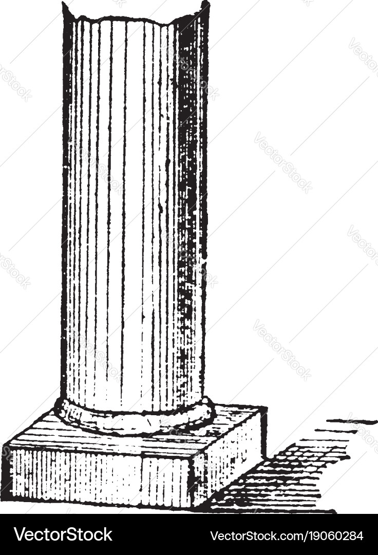 Vintage Stone Pillars Monument Engraving Vector Image