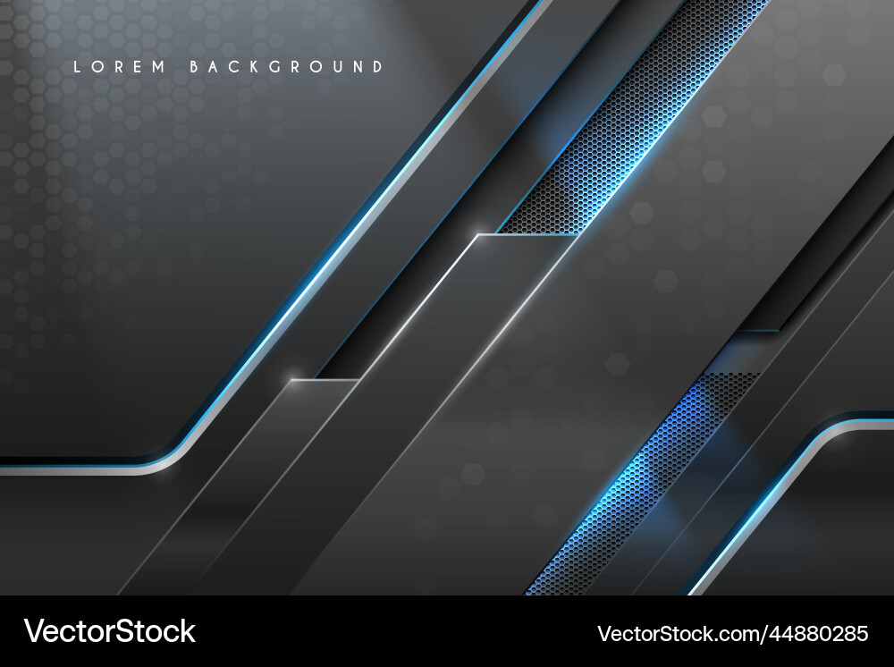 Abstract metal background with blue light Vector Image