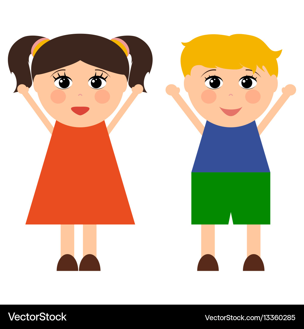 Cartoon boy and girl Royalty Free Vector Image