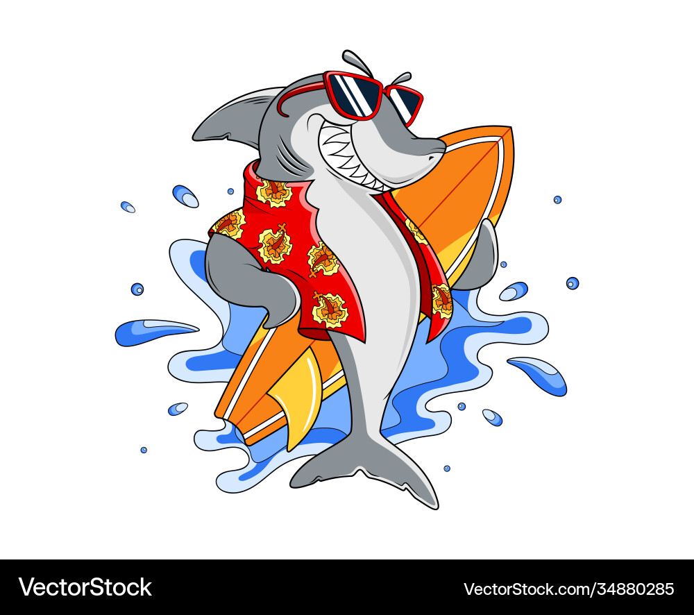 Cartoon smiling shark Royalty Free Vector Image