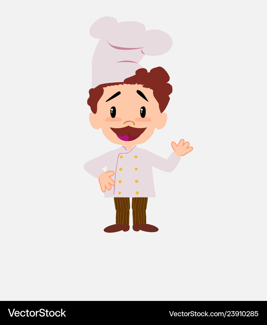 Chef waving happy Royalty Free Vector Image - VectorStock