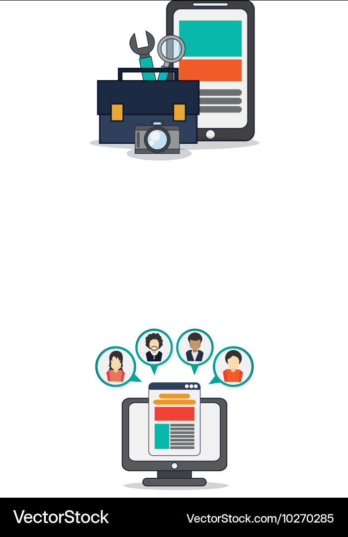 Computer avatar social network icon Royalty Free Vector