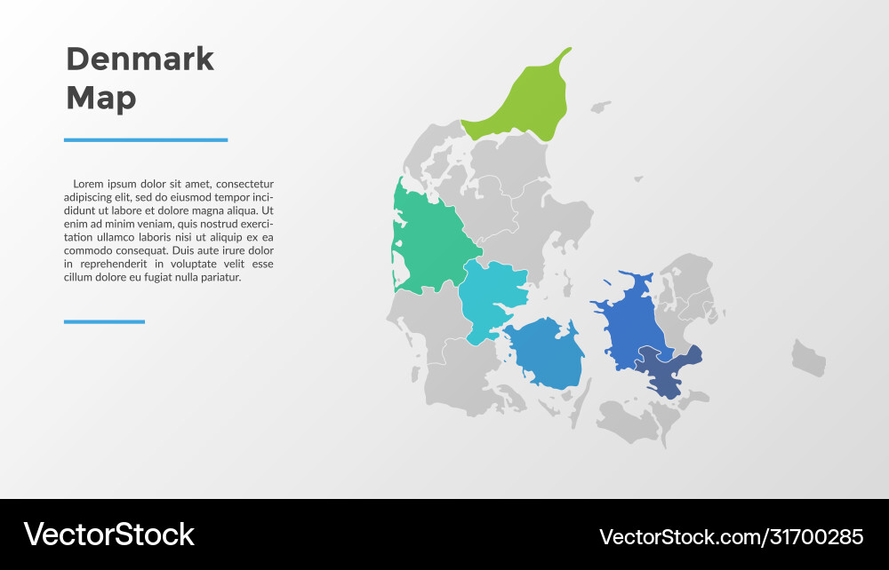 Denmark map Royalty Free Vector Image - VectorStock